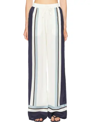 NICHOLAS Sandra Wide Leg Pant - Athens Scarf Sky