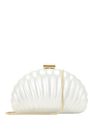 Simkhai Monet Pearlized Shell Clutch - Ivory