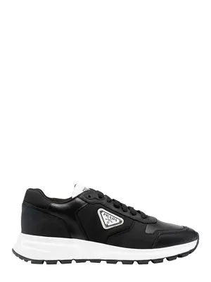 Prada Leather And Re-nylon Sneakers - Black
