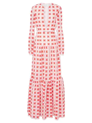 Giambattista Valli Belted Lace Maxi Dress - Pink