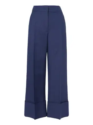Valentino Garavani Crepe Couture Wide-leg Trousers - Blue
