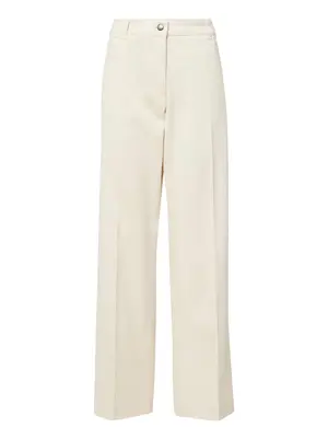 Moncler Cotton Gabardine Straight Pants - White