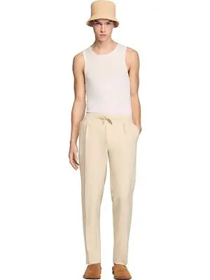 Sandro Elasticated Straight-leg Trousers - Oats
