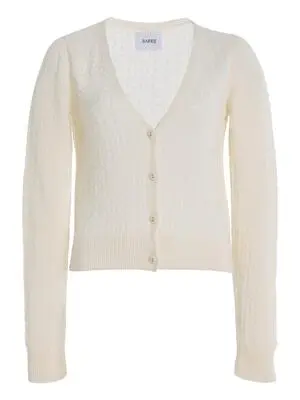 BARRIE Pointelle-knit Cashmere Cardigan - White