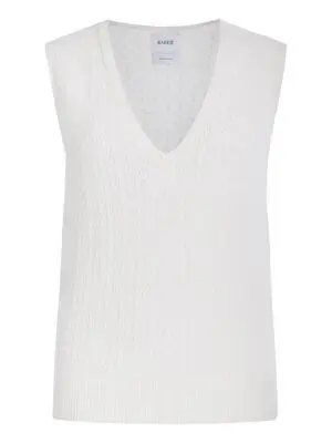 BARRIE Pointelle-knit Cashmere Vest - White