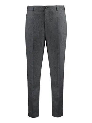 MONCLER Wool Blend Herringbone Trousers