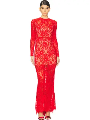 Bronx And Banco Electra Lace Gown - Red