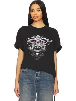 PHILCOS Aerosmith Pink Chrome Boxy Tee - Black Pigment