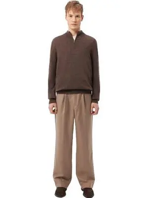 GOBI MONGOLIAN CASHMERE Essential Half-zip Cashmere Sweater - Cocoa
