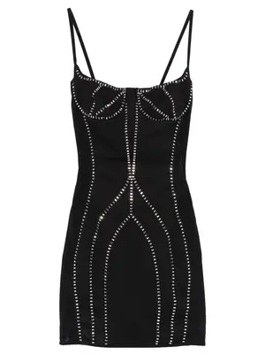 Attico Spaghetti-strap Mini Dress - Black