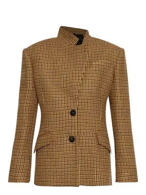 Attico Houndstooth Blazer - Brown