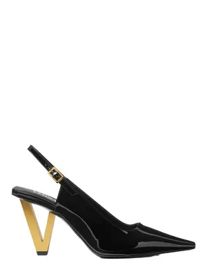 Versace 85mm V2025 Slingback Pumps - Black
