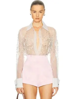 Retrofete Aubriella Embellished Shirt - White