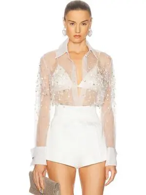 Retrofete Aubriella Embellished Shirt - White