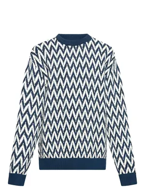 LANVIN Zigzag Motif Sweater - Blue