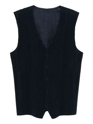 Issey Miyake Tailored Pleats Vest - Blue