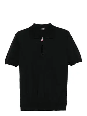 Kiton Zip Fastening Polo Shirt - Black