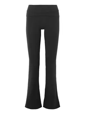 SKIMS Stretch-cotton Jersey Foldover Pants - Black