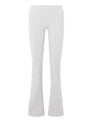 SKIMS Stretch-cotton Jersey Foldover Pants - Gray