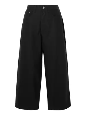 Maria Mcmanus Organic Cotton-twill Wide-leg Trousers - Black