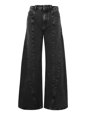 MAISON MARGIELA Paneled High-rise Wide-leg Jeans - Black