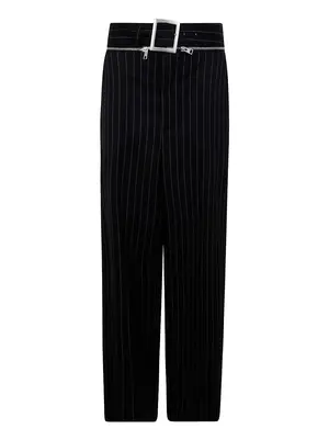 Jean Paul Gaultier Striped Trousers - Black