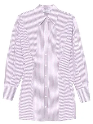 Attico Striped Shirt Dress - White