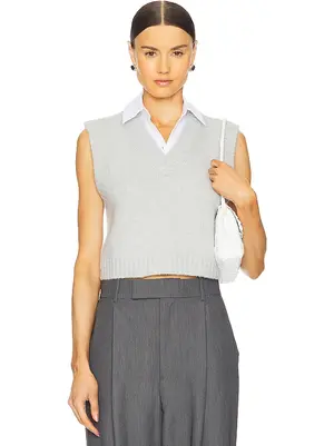 FAVORITE DAUGHTER The Leigh Vest - Light Grey