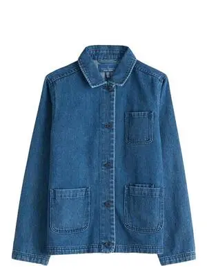 SEASALT CORNWALL Reading Rocks Denim Jacket - Mid Wash High Twist
