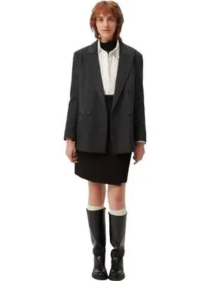GOBI MONGOLIAN CASHMERE Double-breasted Cashmere Blazer - Charcoal