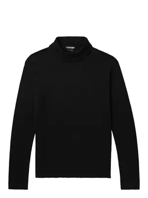 TOM FORD Cotton Rollneck Sweater - Black