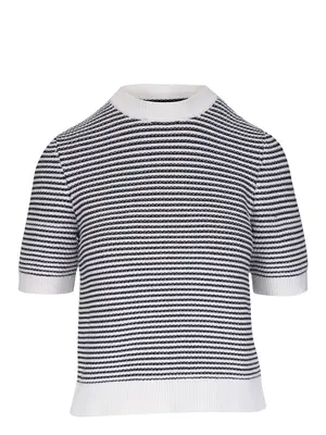 Akris Striped Knit Top - White