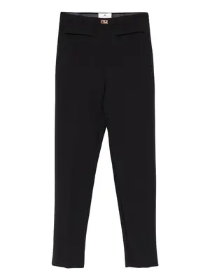 Elisabetta Franchi Logo-plaque Slim-fit Trousers - Black