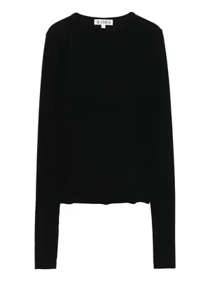 Eterne Long-sleeve Fitted Top - Black
