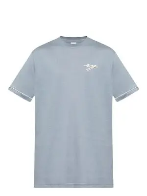 Eleventy Logo-embroidered T-shirt - Blue