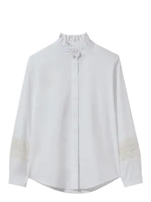CLAUDIE PIERLOT Cotton T-Shirt With Frill Collar