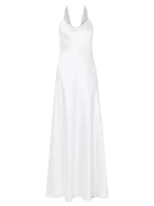 Galvan Spetses Silk-satin Gown - White