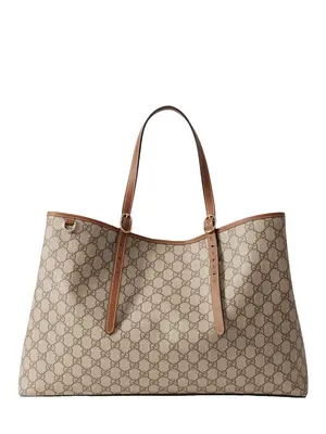 Gucci Gg Emblem Printed Tote - Neutrals