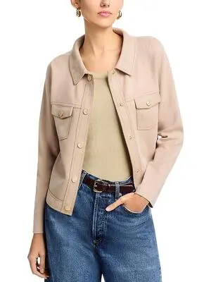 SIONI Snap-Front Viscose Blend Jacket