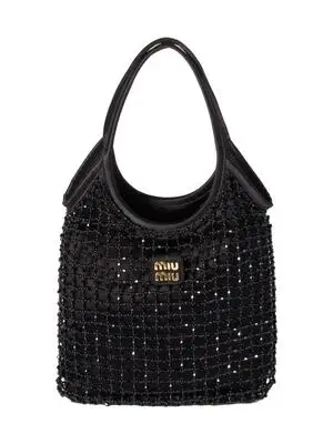 Miu Miu Ivy Beaded Duchesse Bag - Black