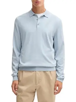 BOSS Gemello Cotton Polo Sweater - Light Blue