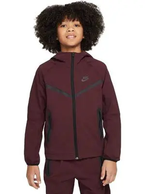 Nike Tech Hooded Zip Jacket Burgundy Crush/ Black