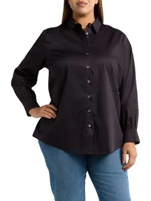 HARSHMAN Franklin Cotton Button-up Shirt - Black