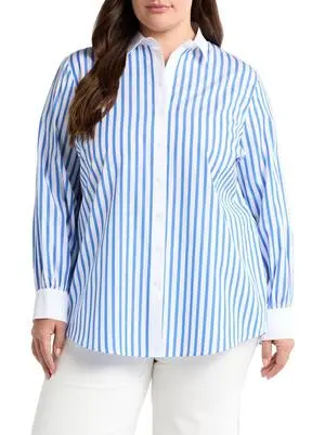 HARSHMAN HARSHMAN Franklin Cotton Stripe Button-Up Shirt