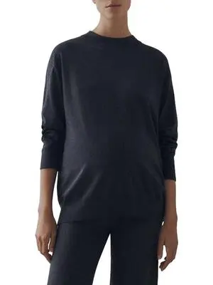 Mango Crewneck Maternity Sweater - Charcoal