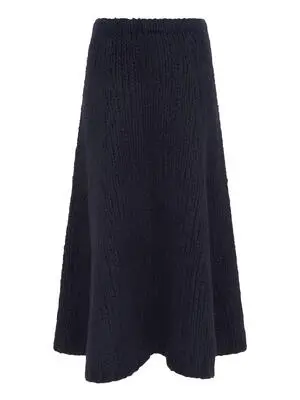 GABRIELA HEARST Peres Knit Midi Skirt In Dip Dye Sky Blue Welfat Cashmere