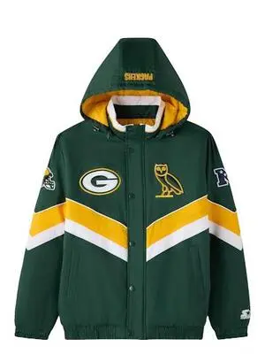 OVO X Nfl Bay Packers Starter Sideline Puffer Jacket - Green