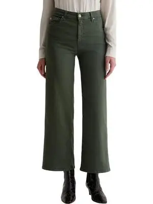 Ag AG Saige Mid-Rise Wide-Leg Jeans Dark Thyme