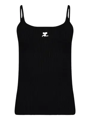 COURREGES Reedition Knit Tank Top - Black