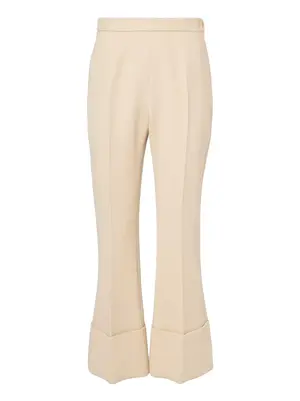 Valentino Garavani Virgin Wool Crêpe Flared Pants - Yellow